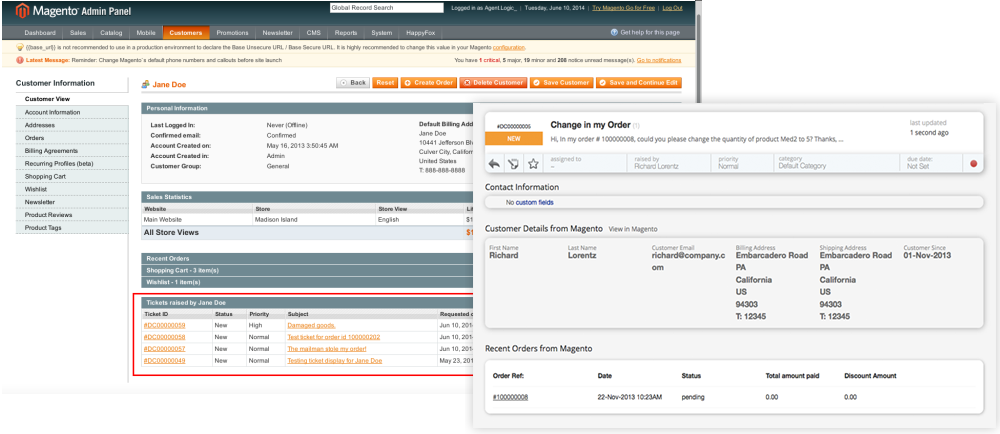 Sync magento customer details with Happyfox help desk