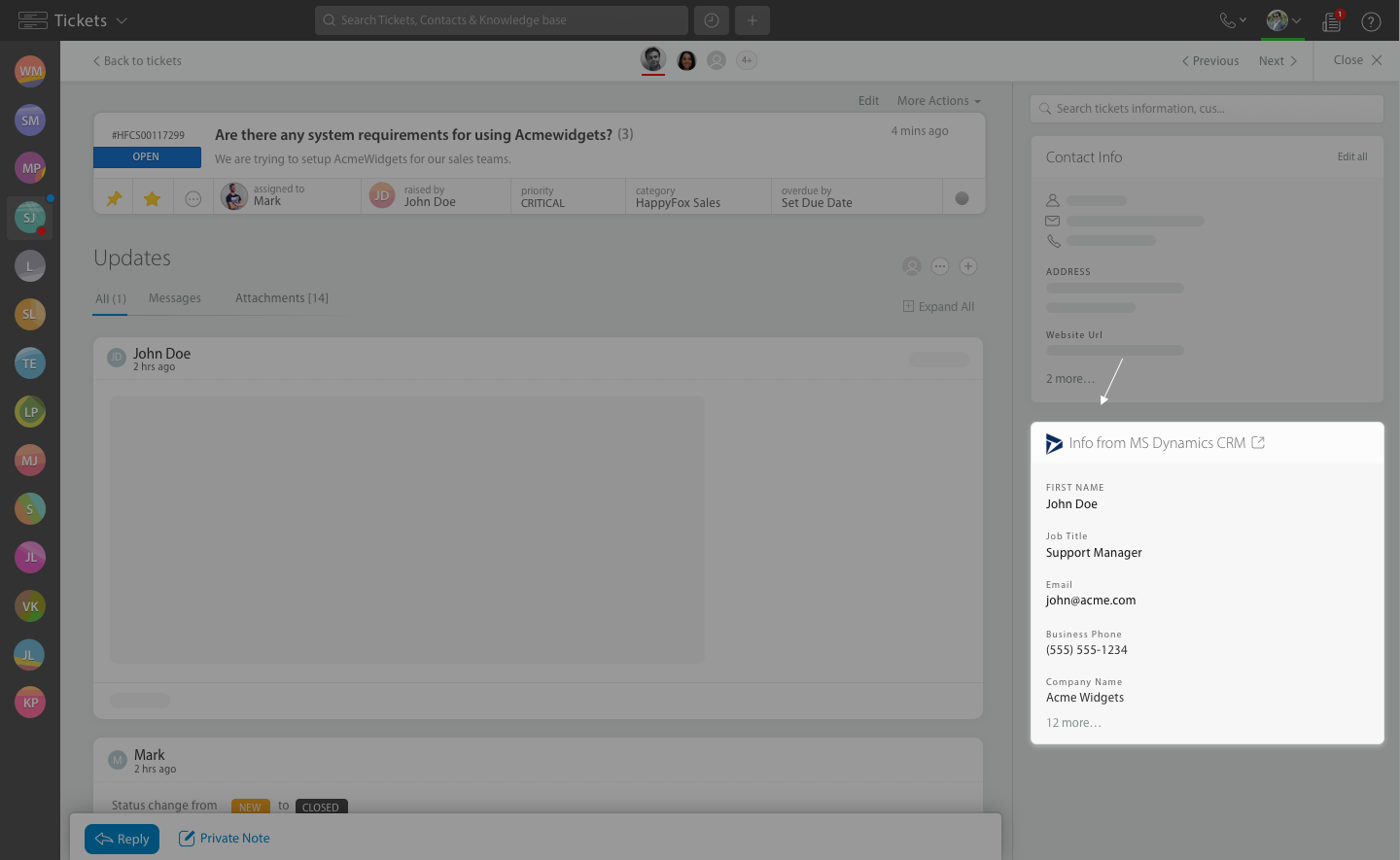 Microsoft Dynamics 365 Help desk Integration - HappyFox Integration